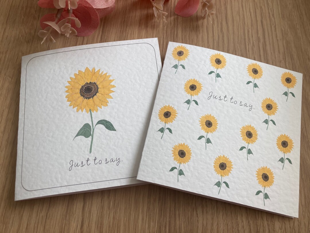 Sunflower Notecards/ Flower Notelets/ Blank Greetings Cards - Etsy UK