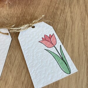 Tulip Gift Tags With Jute String/ Present Labels/ Birthday Tags/ Floral ...