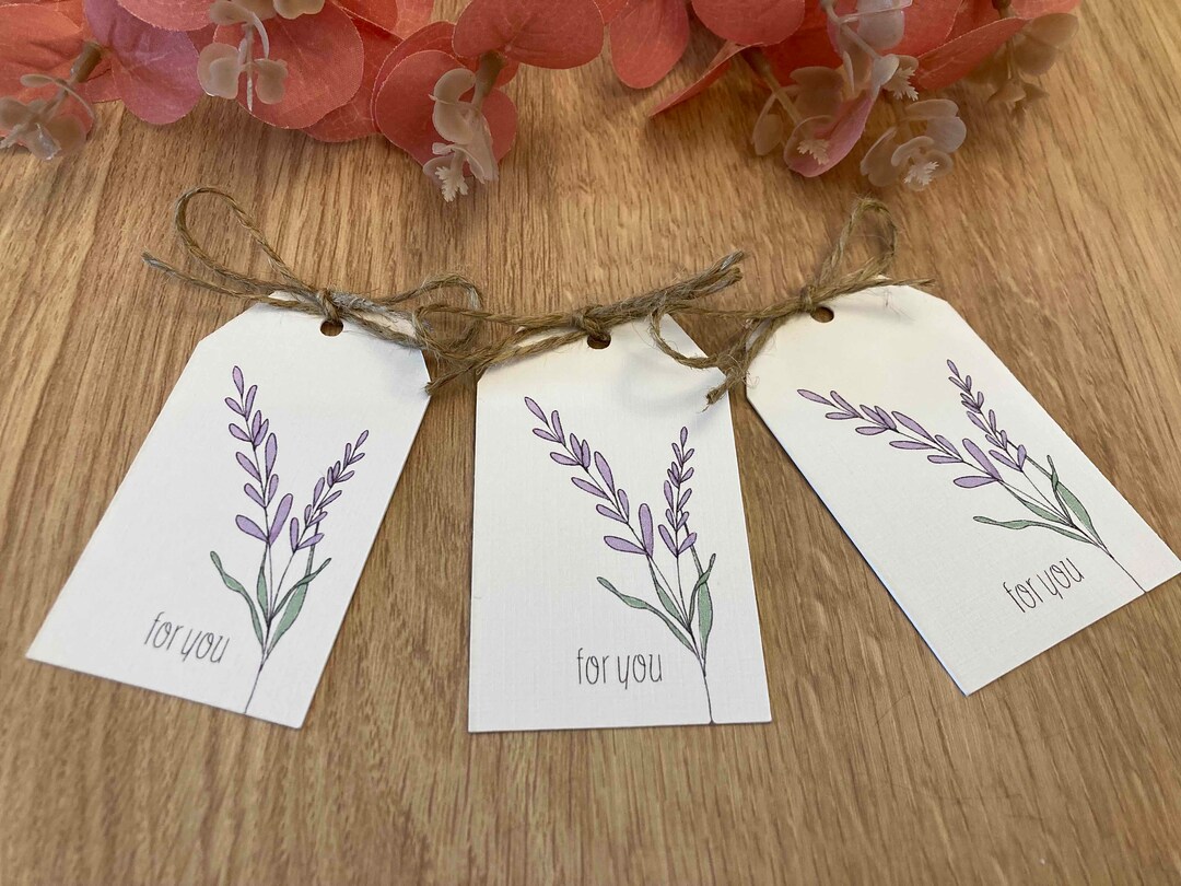 Lavender Gift Tags With Jute String Present Labels Birthday - Etsy