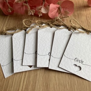 Love Script Heart Gift Tags With Jute String/ Cut Out Heart Tags ...