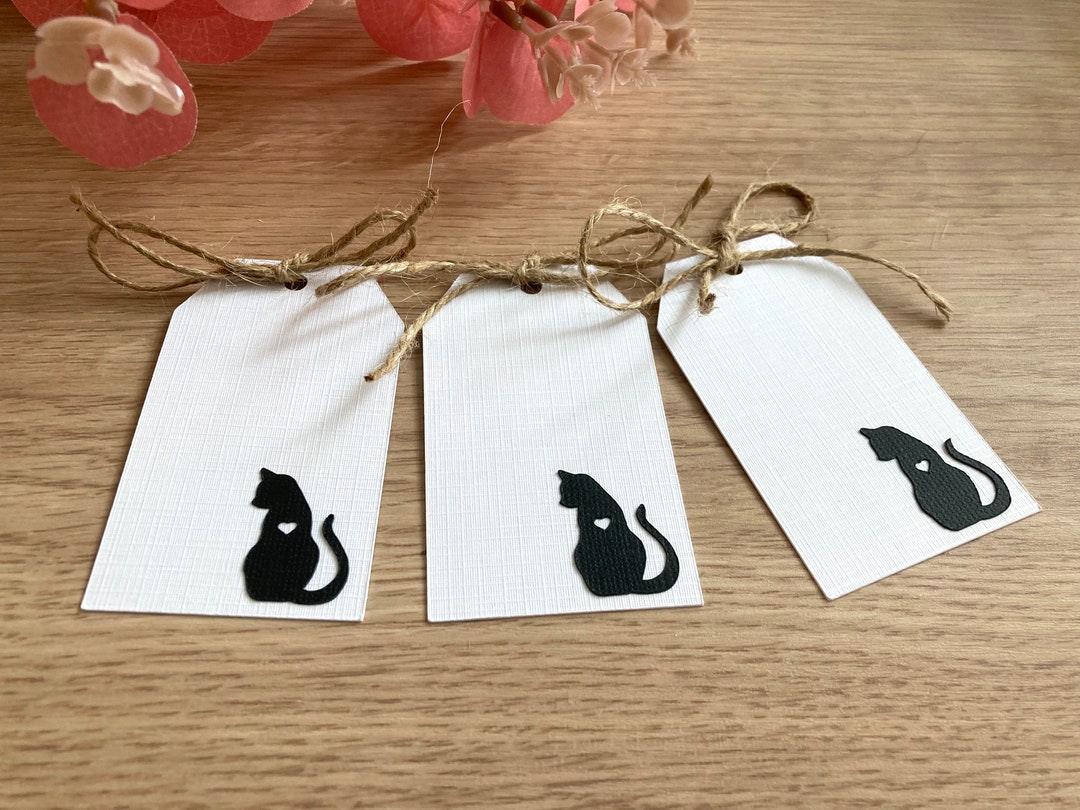 Black Cat Gift Tags, Kitten Birthday Present Tags, Parcel Labels ...