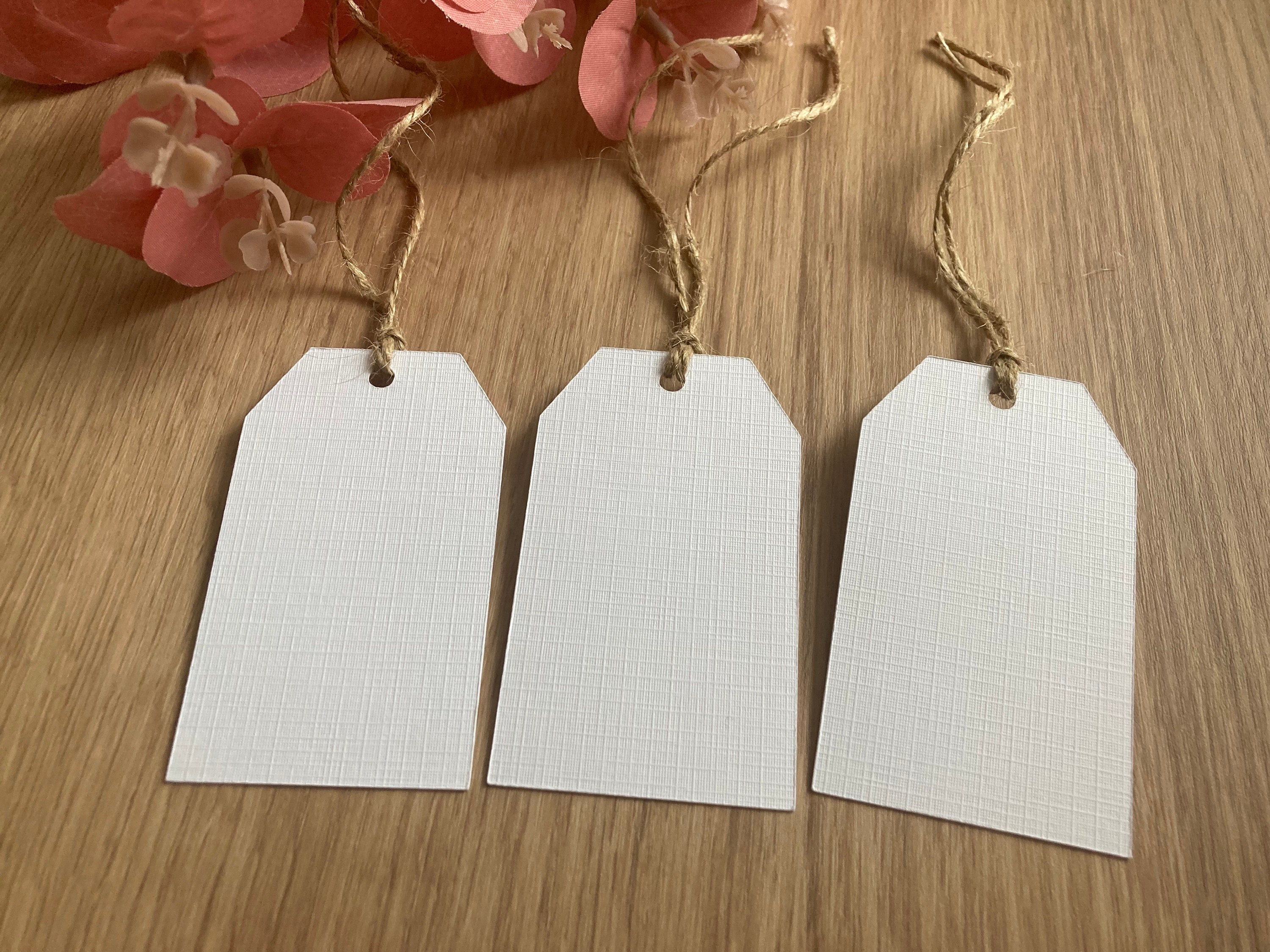 White Hammered/linen Gift Tags With Jute String/ Wedding Tags/ - Etsy UK