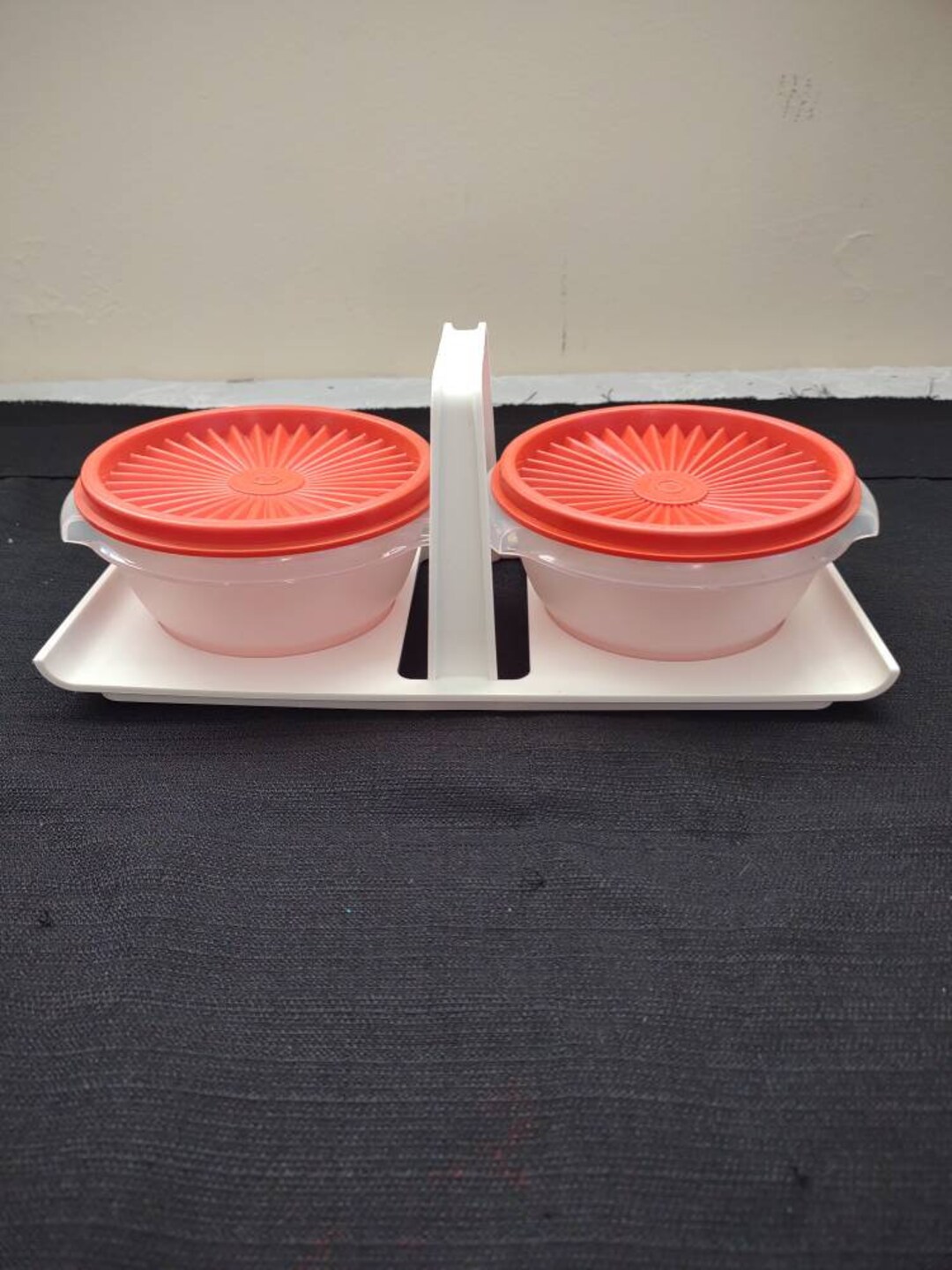 VTG Retro Orange Tupperware Condiments Containers With Caddy - Etsy