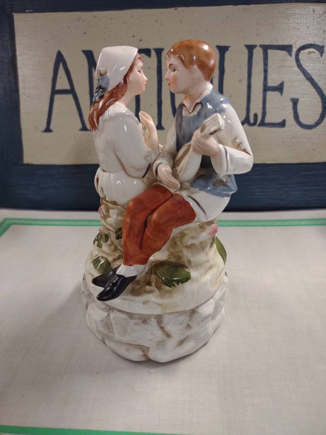 VTG Price Spinning Music Box Courting Couple Colonial - Etsy