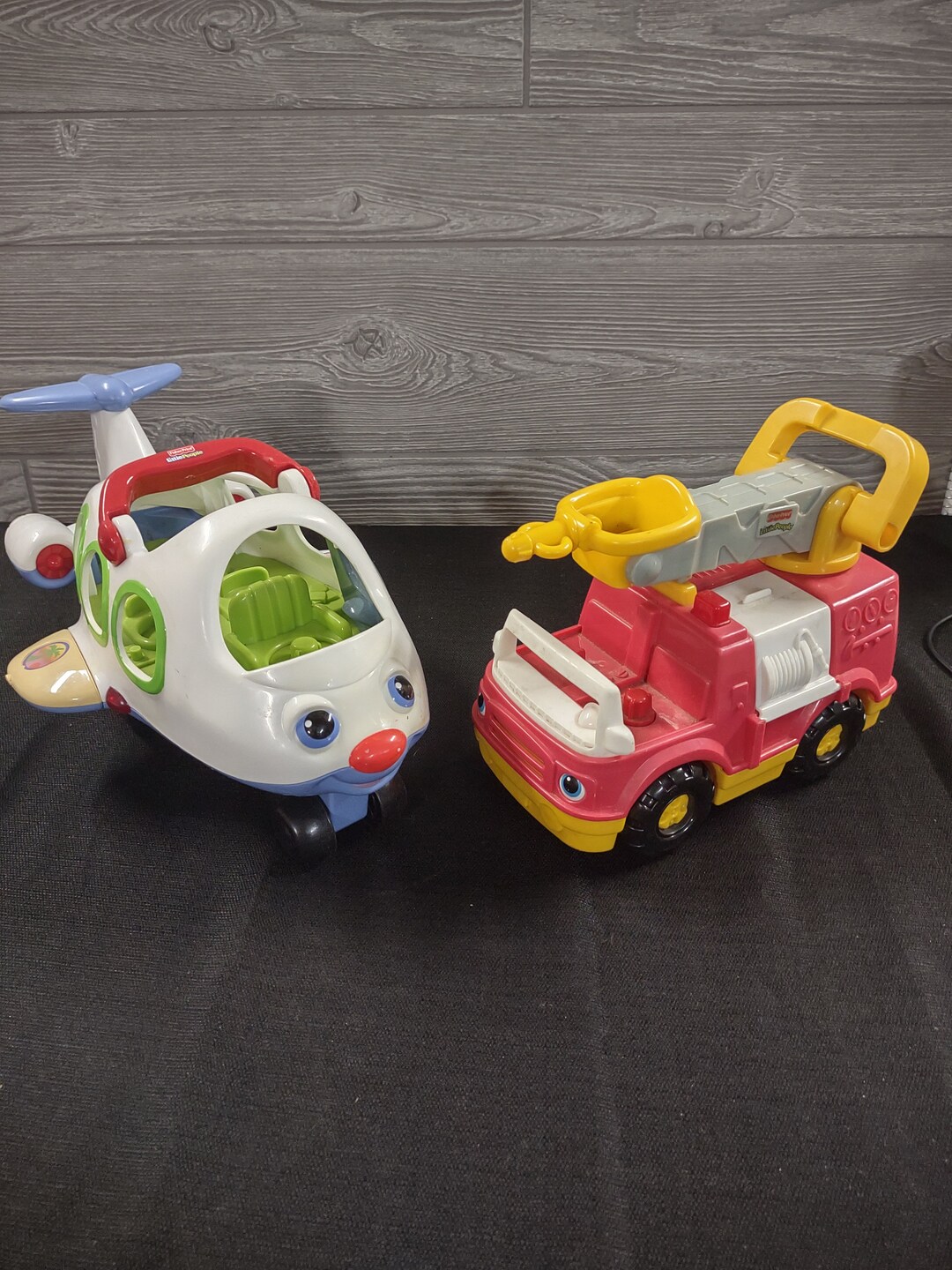 Vtg Fisher Price Little People Airplane and Firetruck Rolling - Etsy