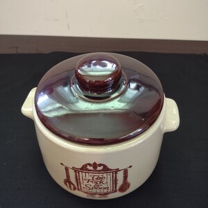 Vtg West Bend Colonial Stoneware Crock Bean Pot the Fork and Spoon 1776 ...