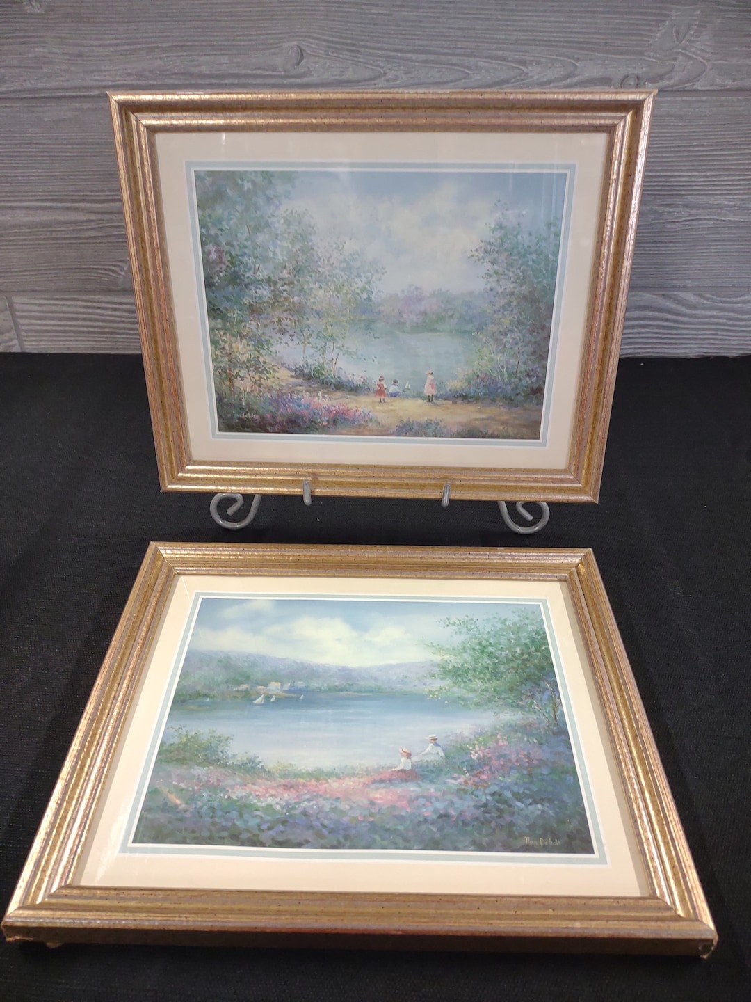 Vtg Nora Debolt Lakeside Garden Pastel Florals Signed Lithogram Set of ...