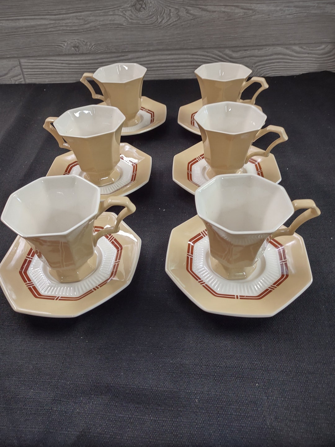 Antique Nikko Japan Octagon 1950s Tea Cups and Saucer Set of 12 - Etsy