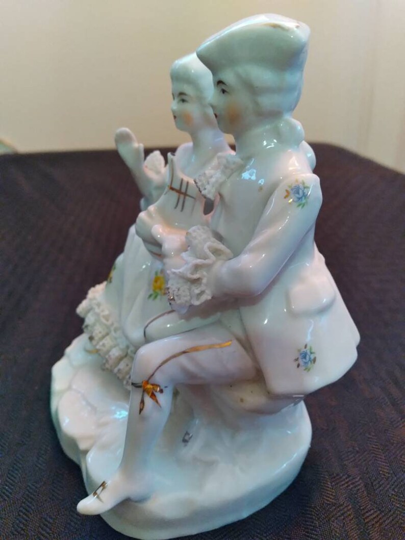 Vintage Colonial Couple Intricate Lace Porcelain - Etsy