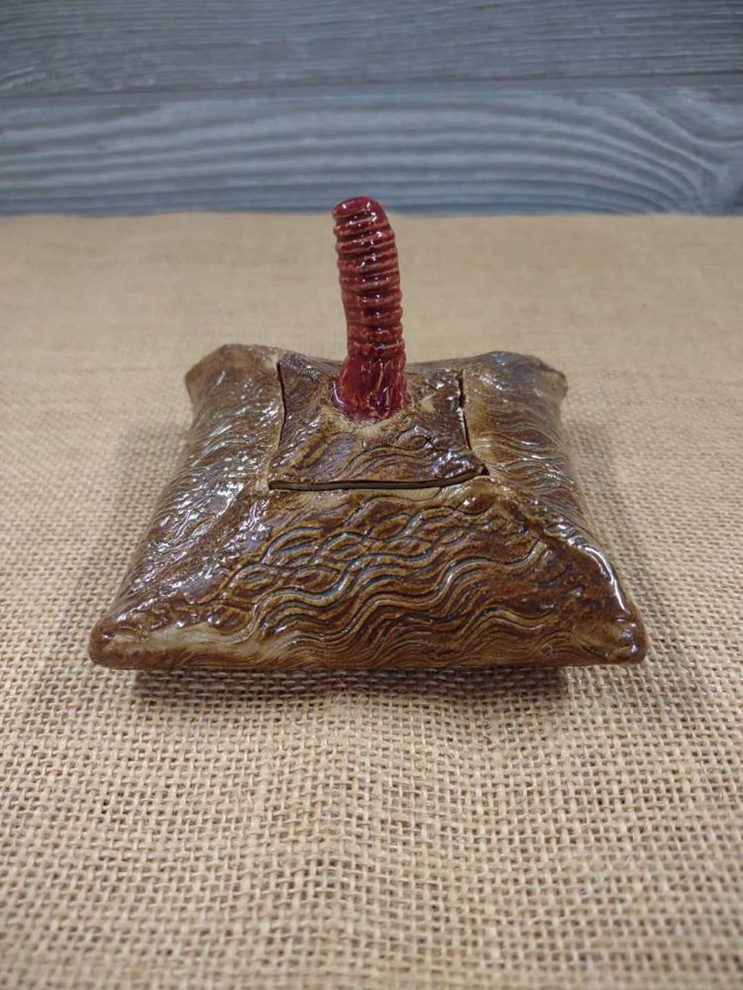 Vtg Handmade Art Pottery Rattle Snake Trinket Dish - Etsy