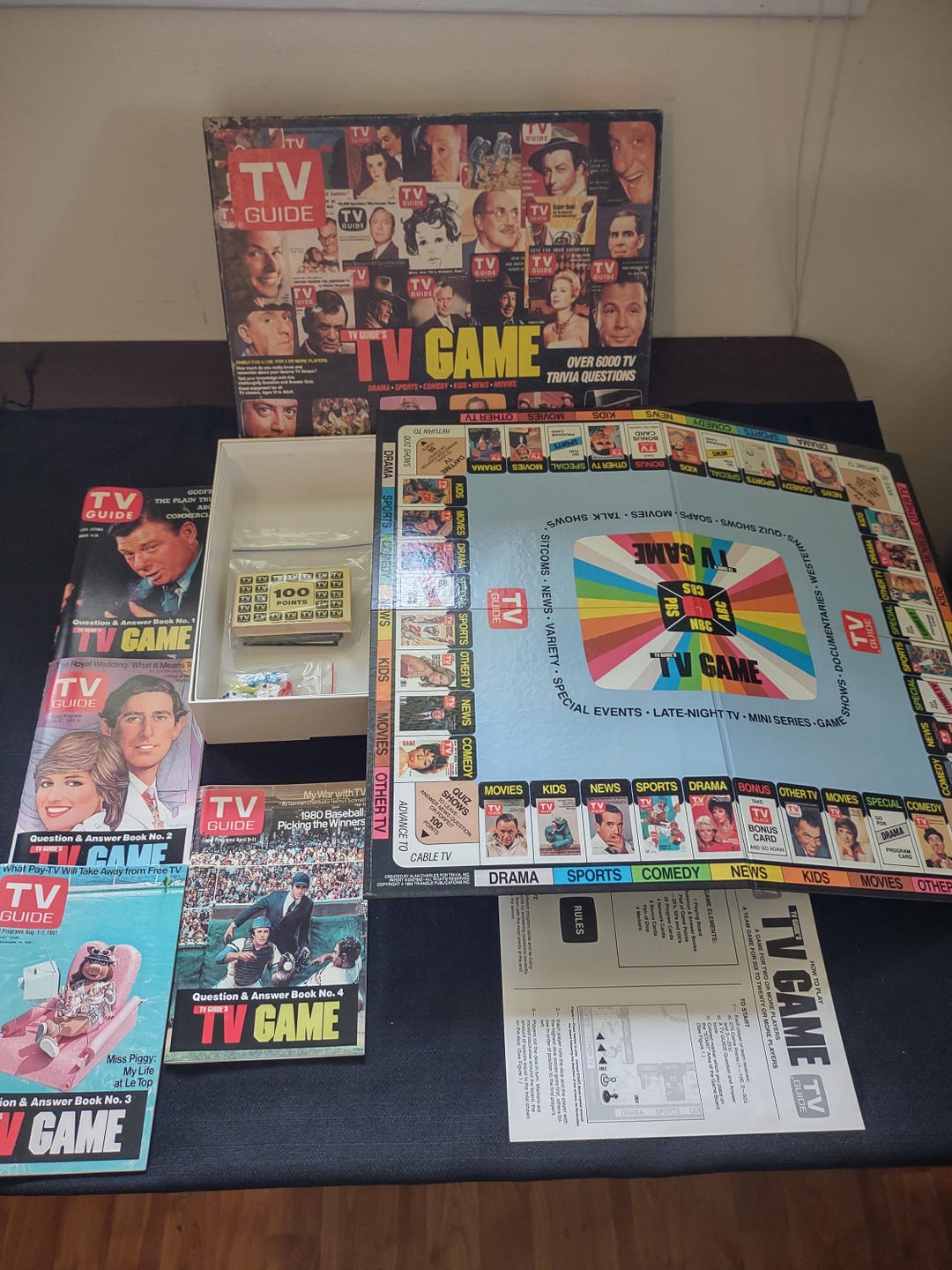 Vtg TV Guide Trivia Board Game Complete 1984 - Etsy