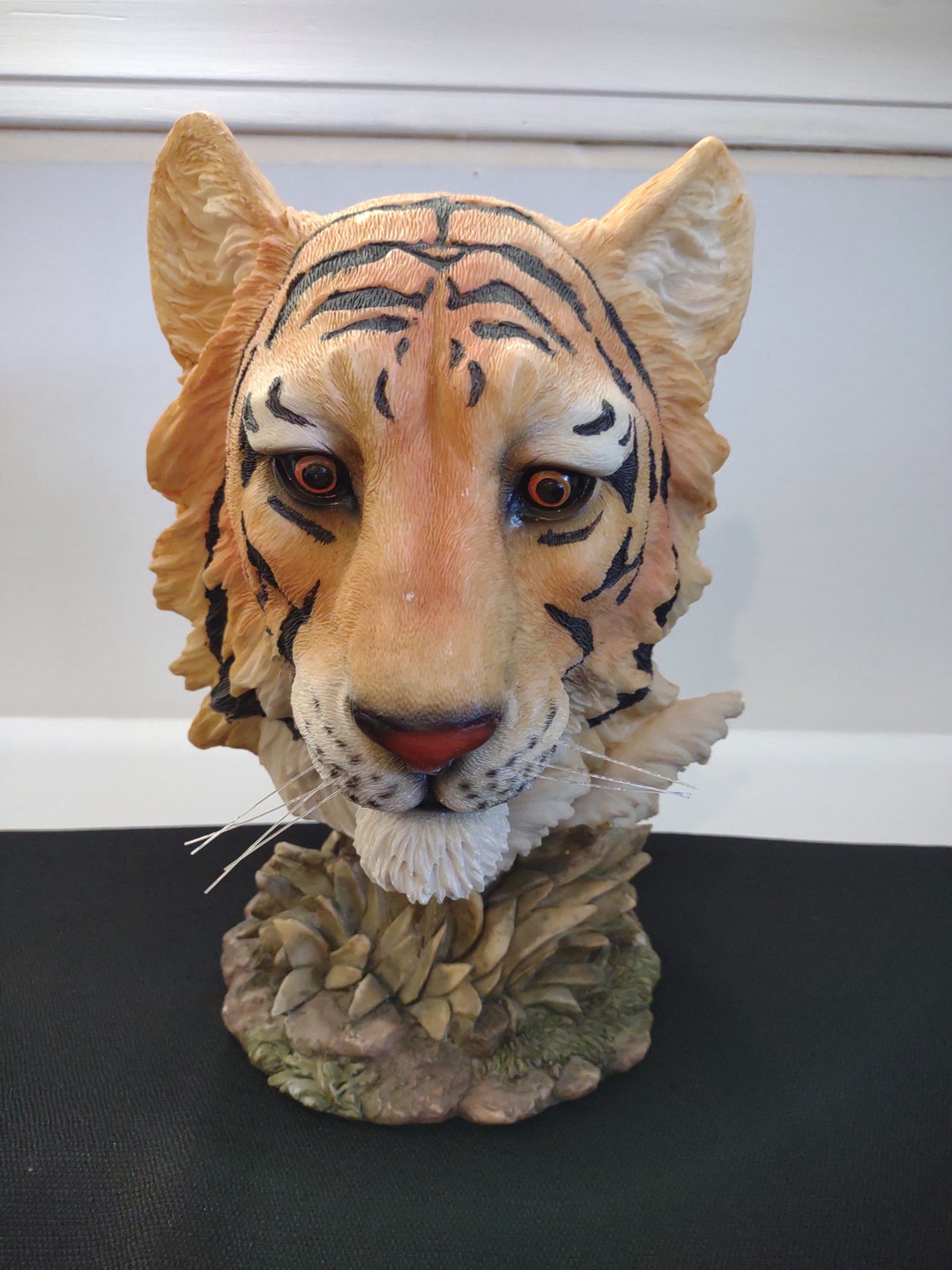 Vtg Tiger Head Statue Poly Resin - Etsy