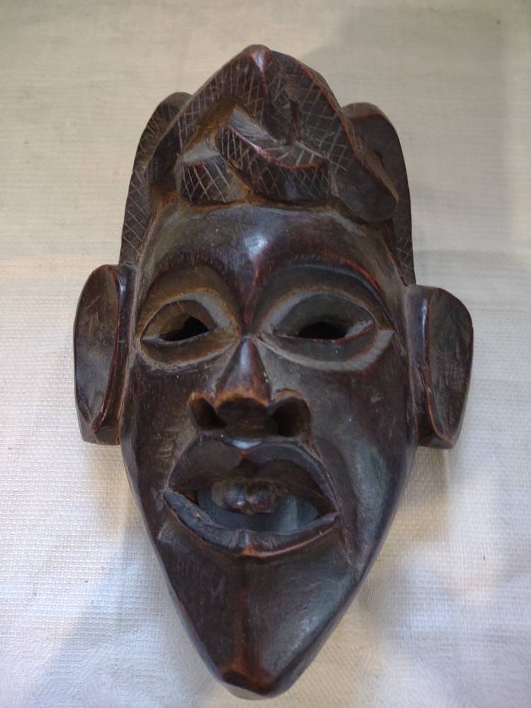 Vtg Handcarved Wooden Snake Head Mask Made in India 1970 - Etsy