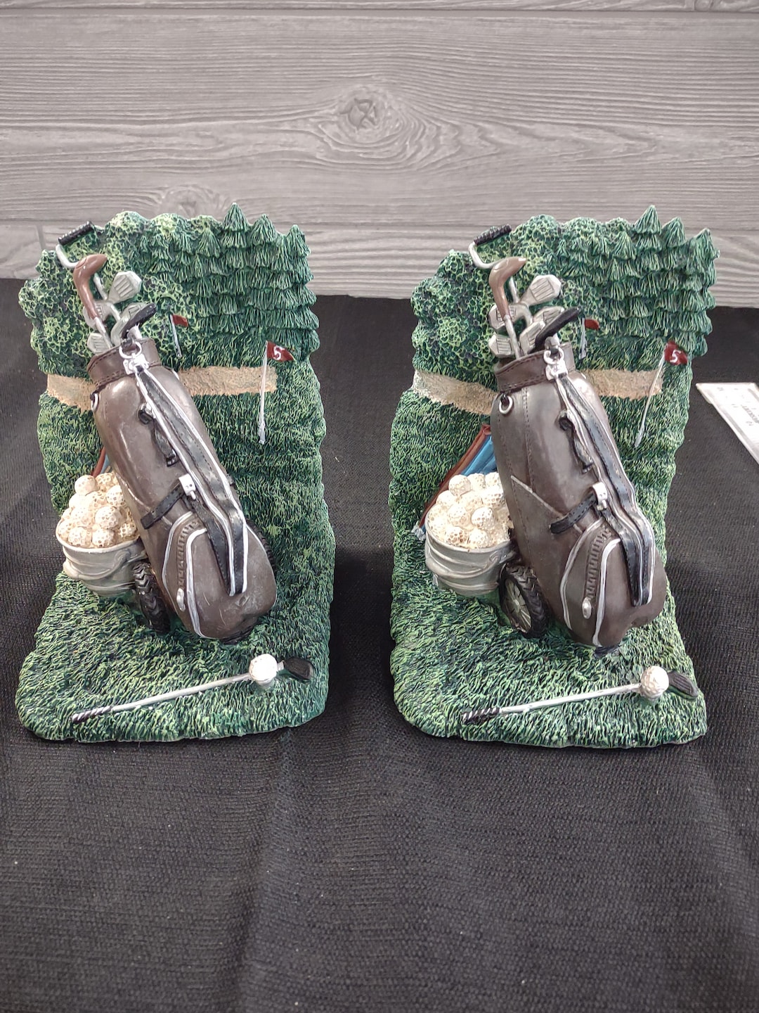 Vtg Golf Bag Clubs Golf Course Book Ends Heavy Resin - Etsy