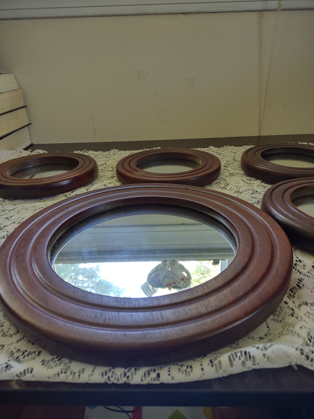 Vtg Round Wooden Nautical Port Hole Mirrors Set of 5 - Etsy