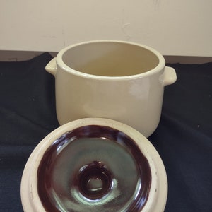 Vtg West Bend Colonial Stoneware Crock Bean Pot the Fork and Spoon 1776 ...