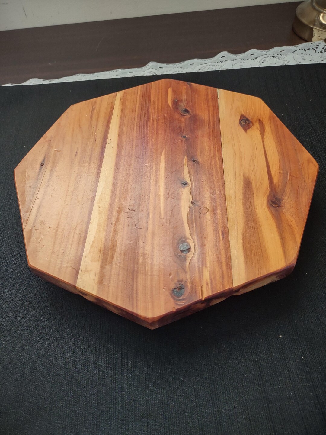 Vtg 1950s Butcher Block Octagon Lazy Susan - Etsy