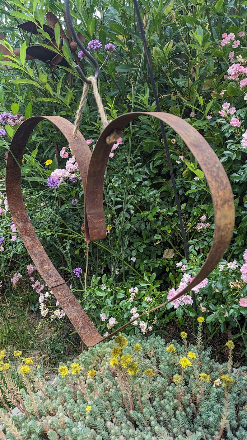 Metal Hanging Heart Made From Whiskey Barrel Hoop - Etsy UK