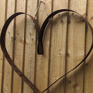 Metal Hanging Heart Made From Whiskey Barrel Hoop - Etsy UK