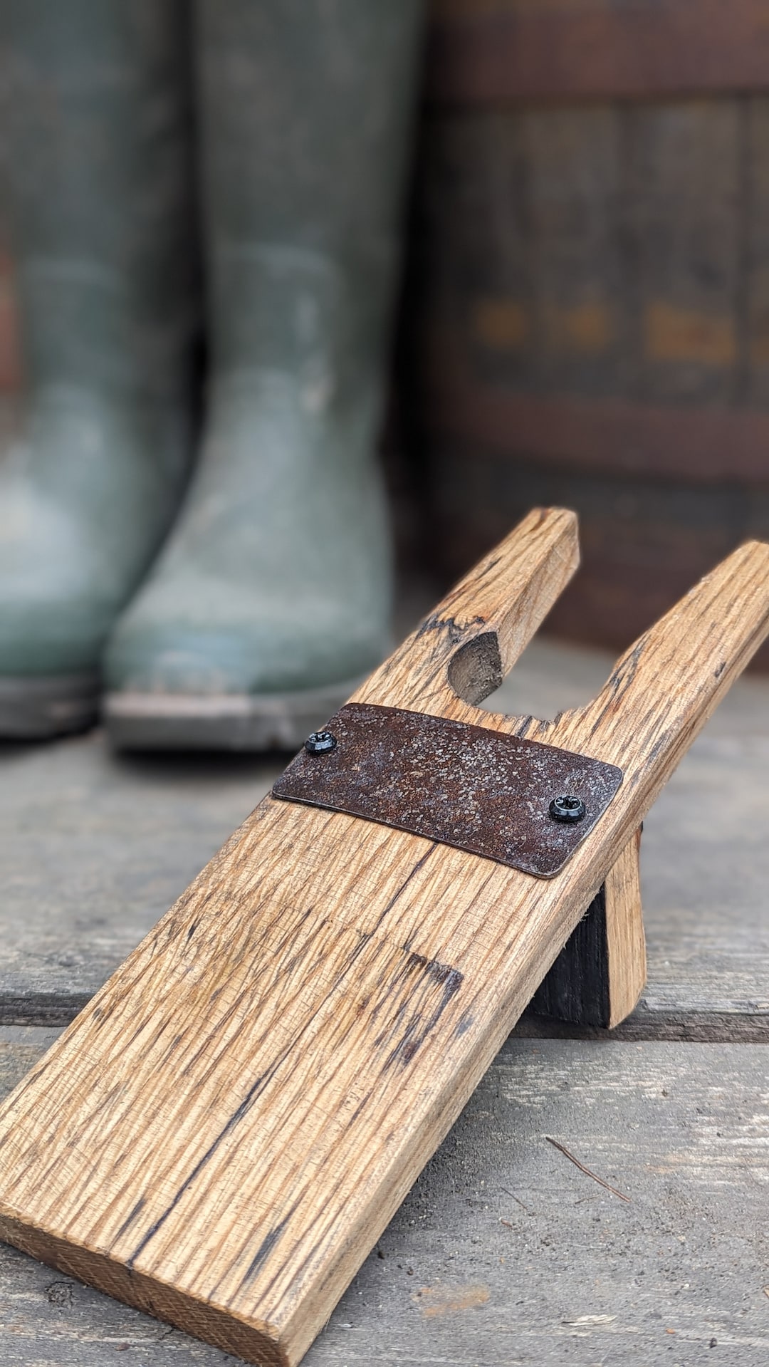 Oak Boot Jack Made From Whiskey Barrel Timber - Etsy UK