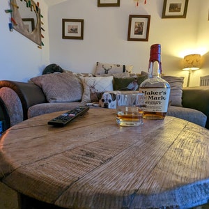 Oak Side Coffee Table Made From a Oak Bourbon Whisky Barrel - Etsy