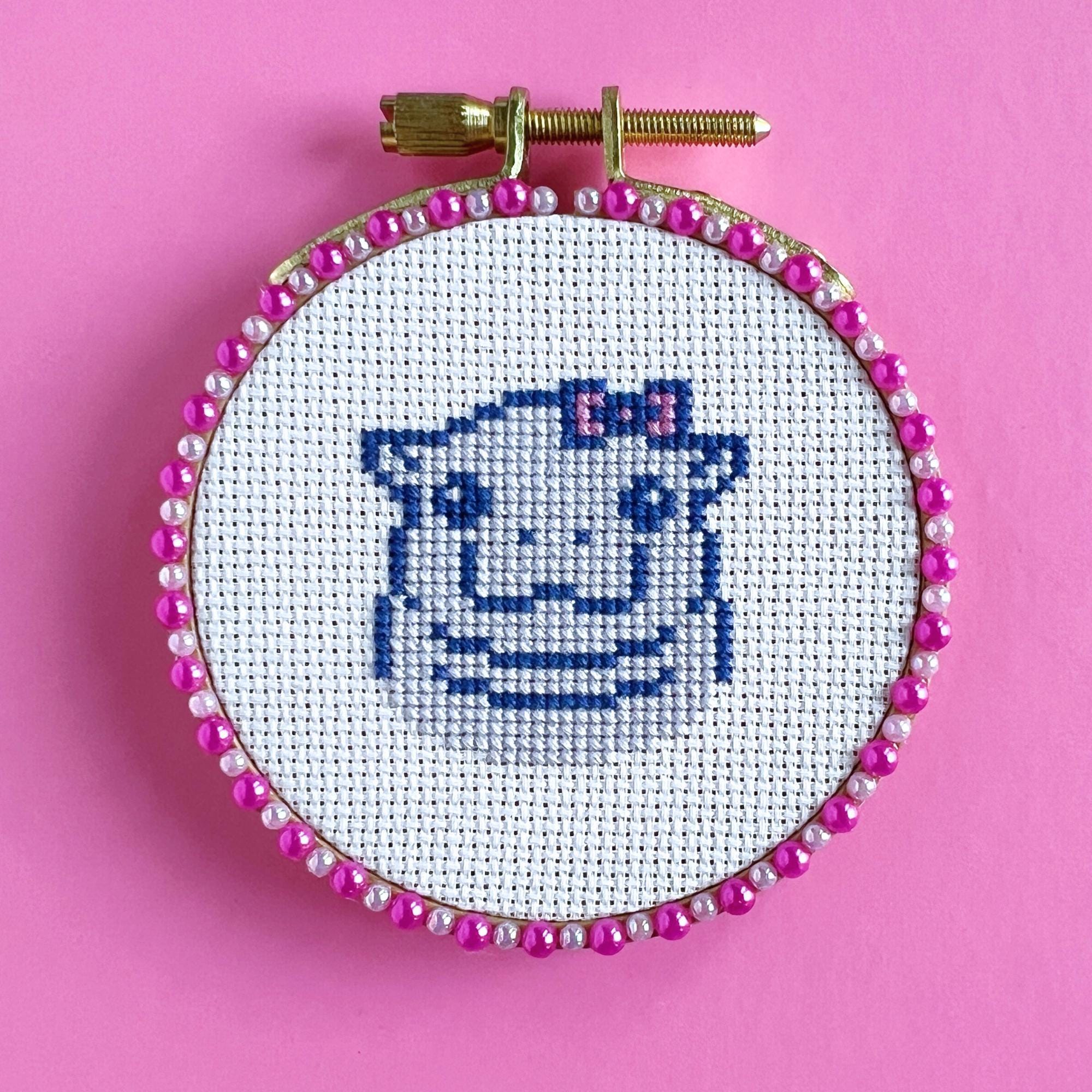 Hippo With Bow Cross Stitch Pattern - Etsy