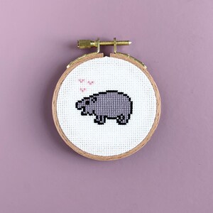 Tiny Hippo Cross Stitch Pattern - Etsy