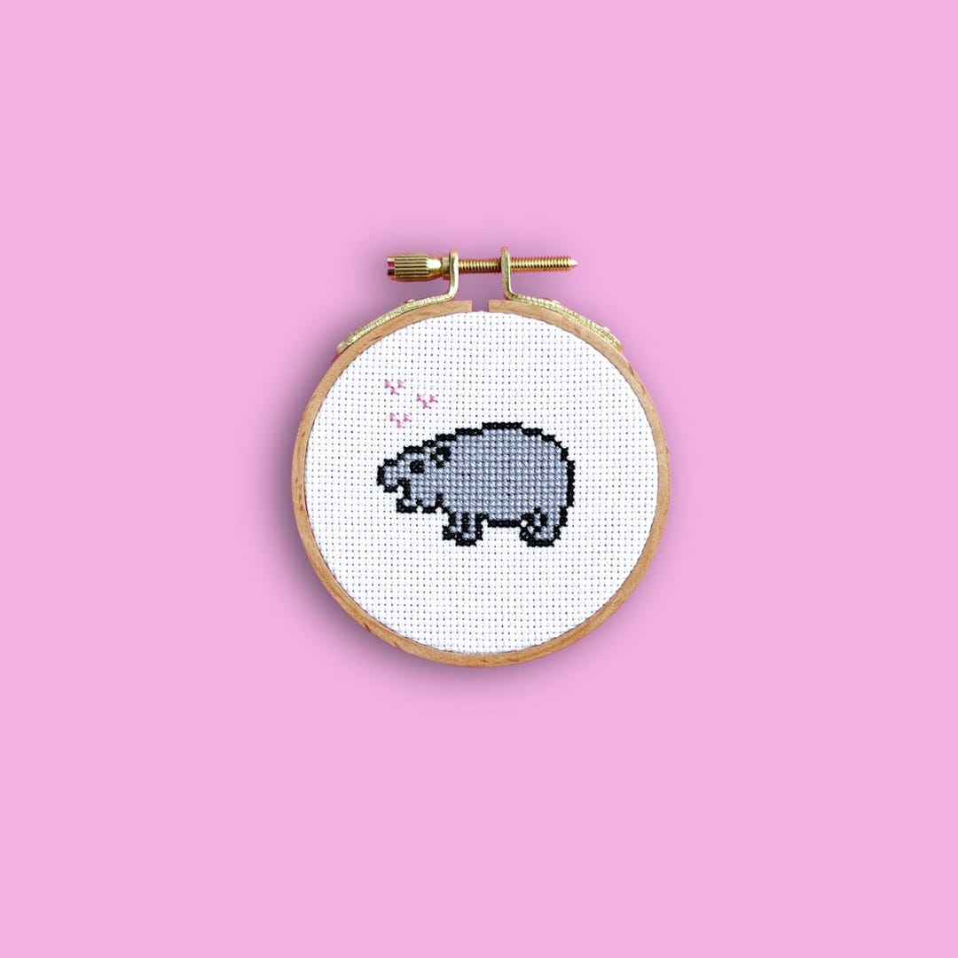 Tiny Hippo Cross Stitch Pattern - Etsy