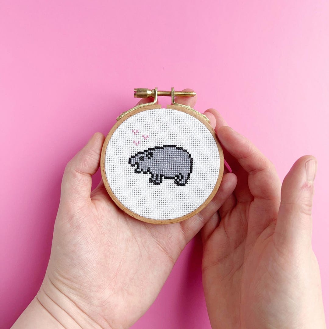 Tiny Hippo Cross Stitch Pattern - Etsy