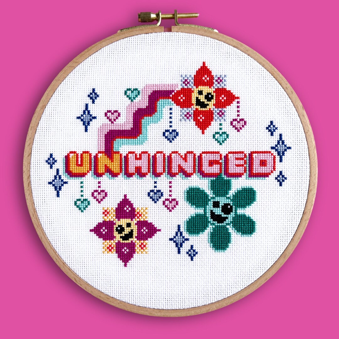 Unhinged Cross Stitch Pattern - Etsy
