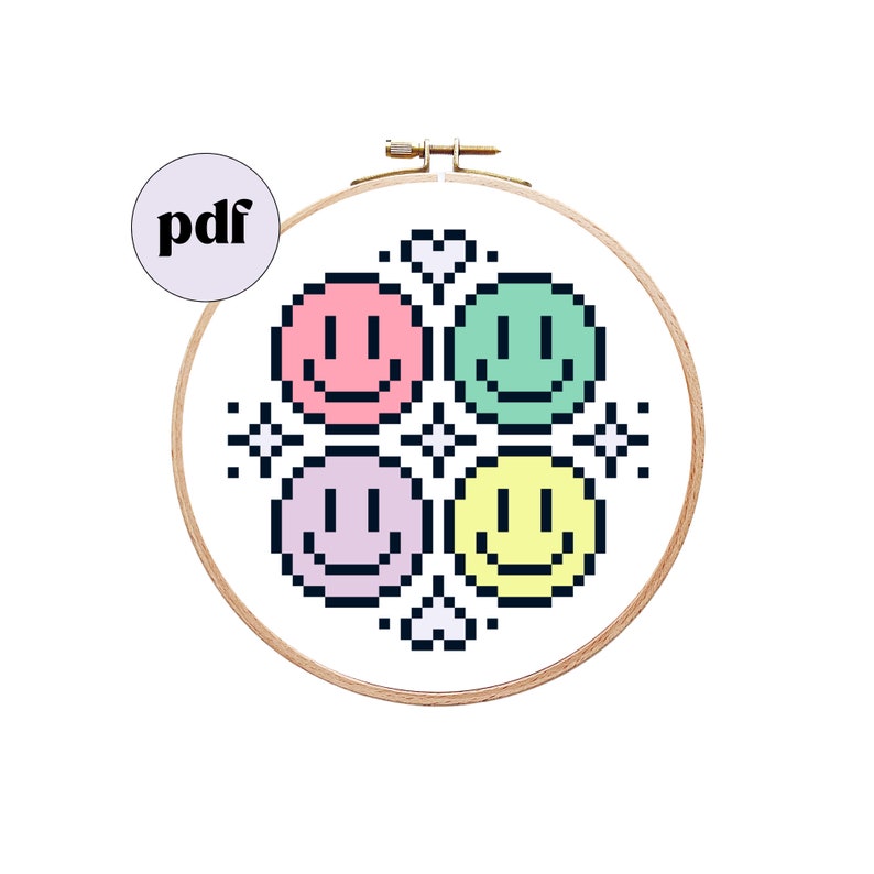 Smileys Cross Stitch Pattern - Etsy UK