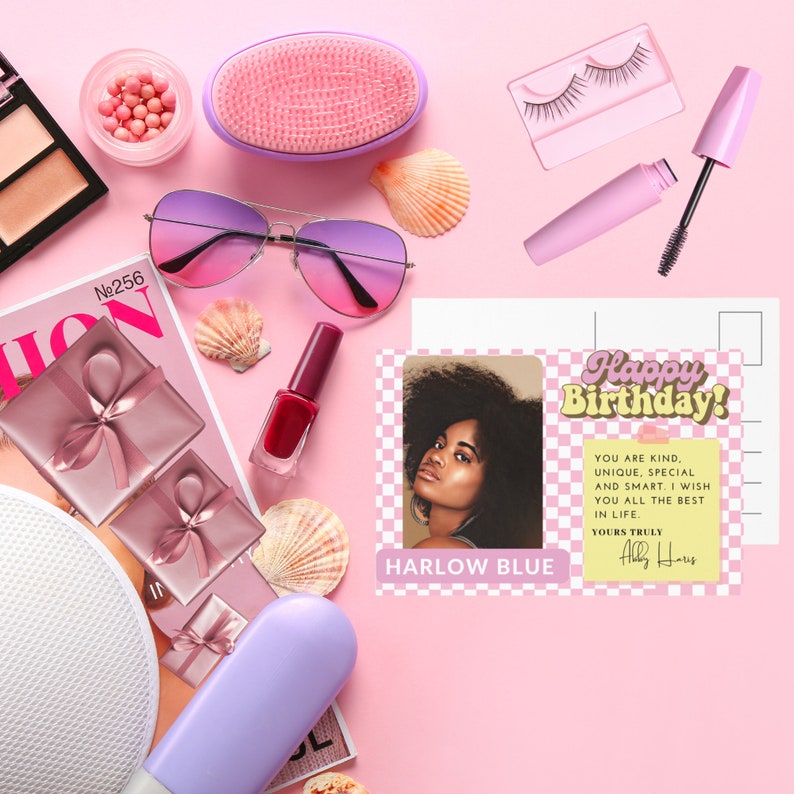 Birthday Baddie Custom Cartoon Photo Personalized Name Pink - Etsy