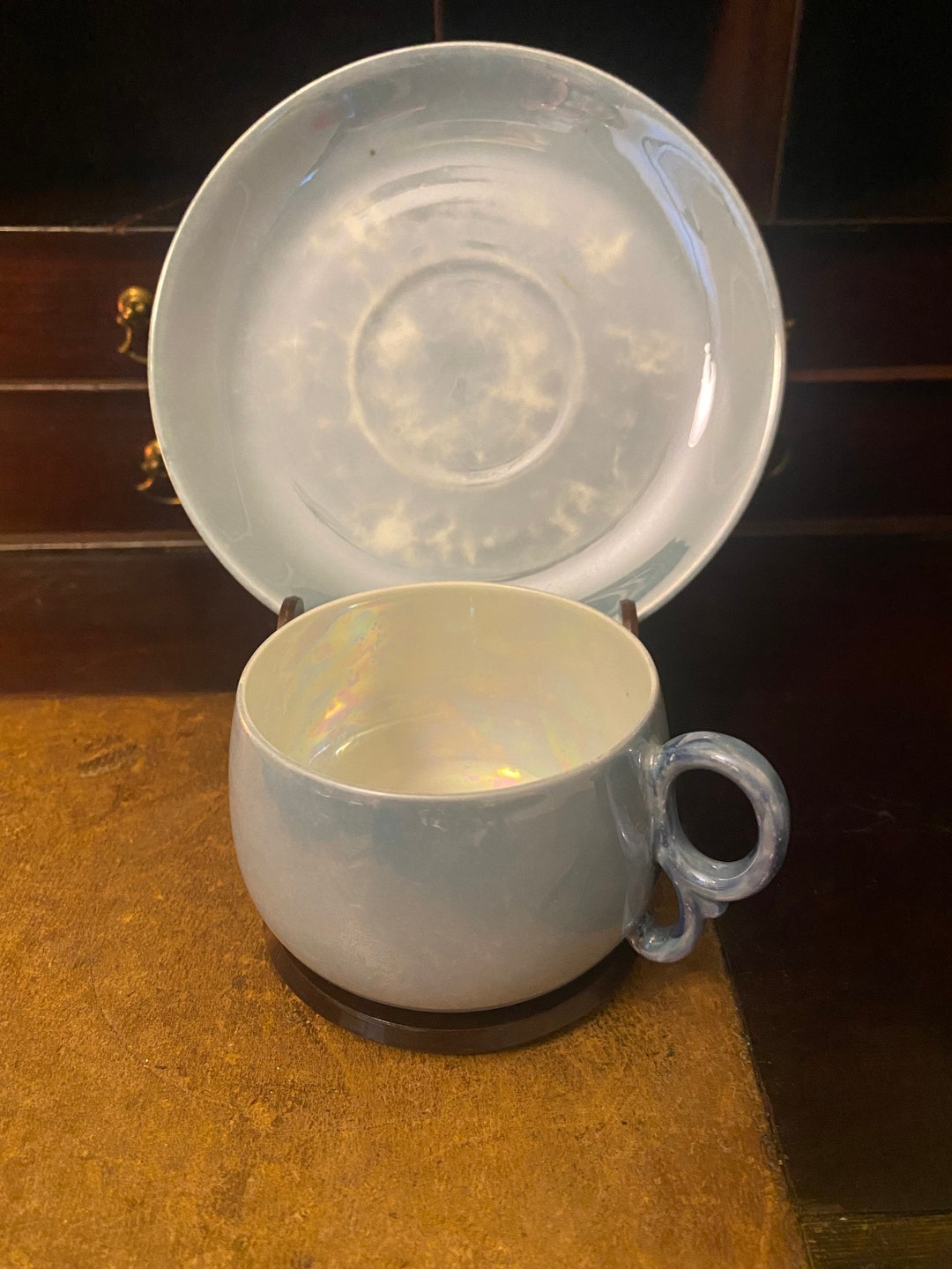 Antique Light Blue Luminesce Tea Cup & Saucer Set 1917 - Etsy