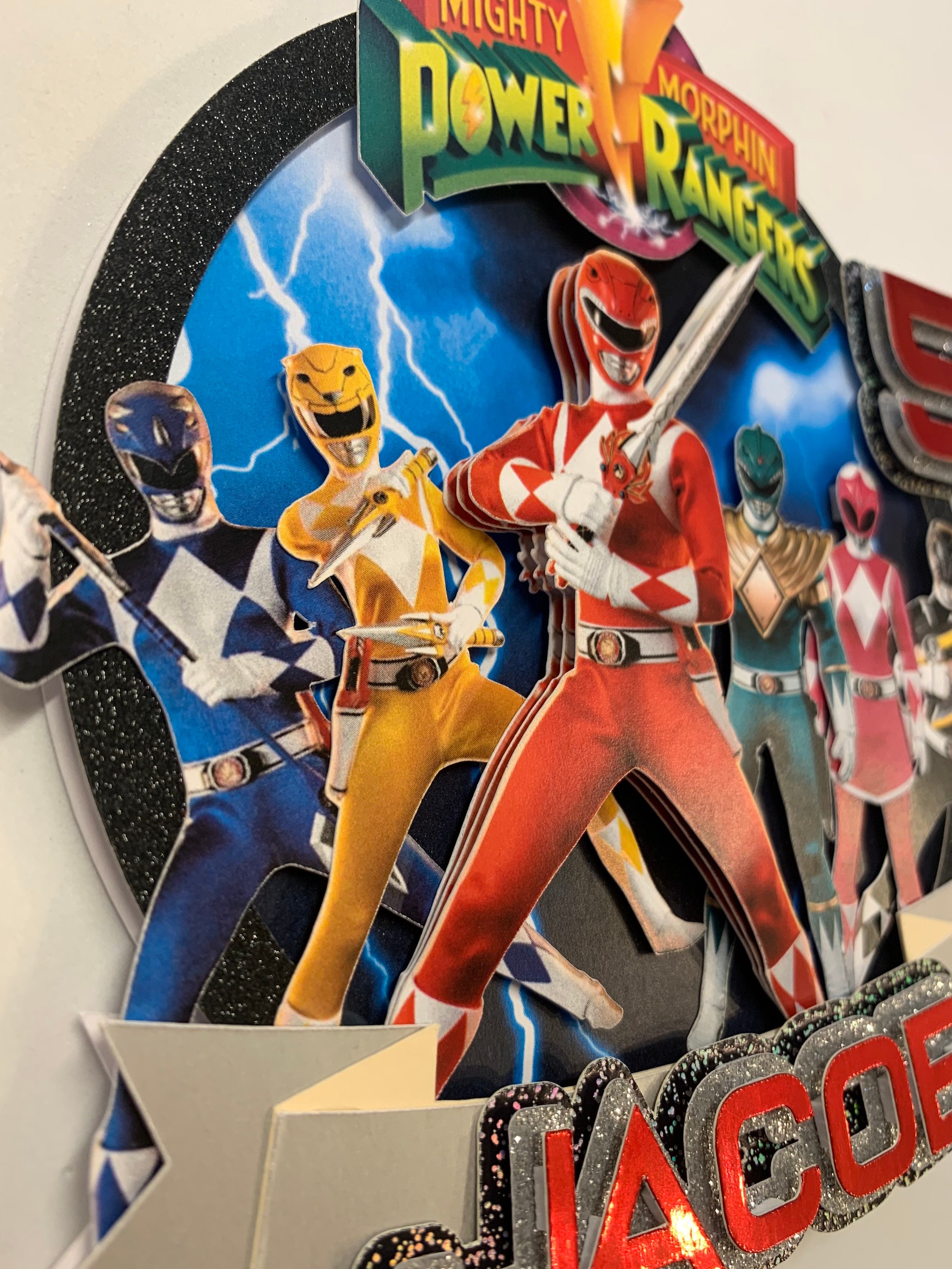 Power Rangers Cake Topper Personalise 3D Power Rangers - Etsy UK