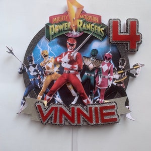 Power Rangers Cake Topper Personalise 3D Power Rangers Cake Decoration ...