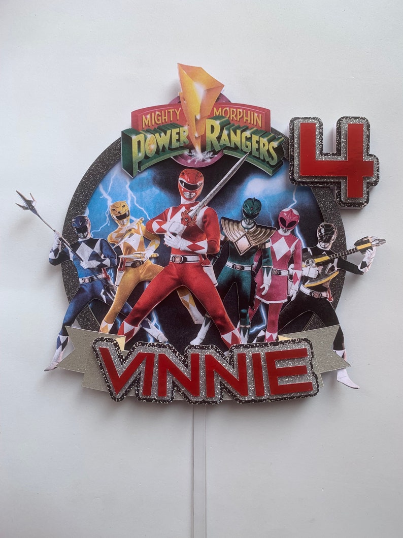 Power Rangers Cake Topper Personalise 3D Power Rangers Cake Decoration ...
