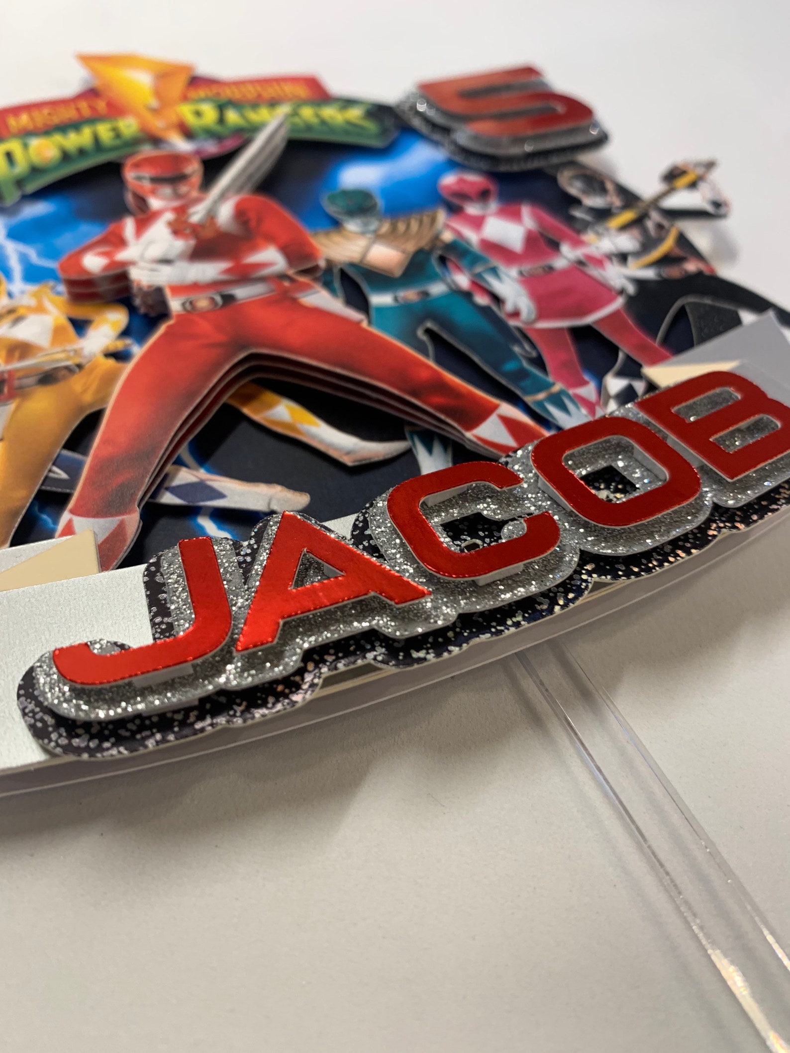 Power Rangers Cake Topper Personalise 3D Power Rangers - Etsy