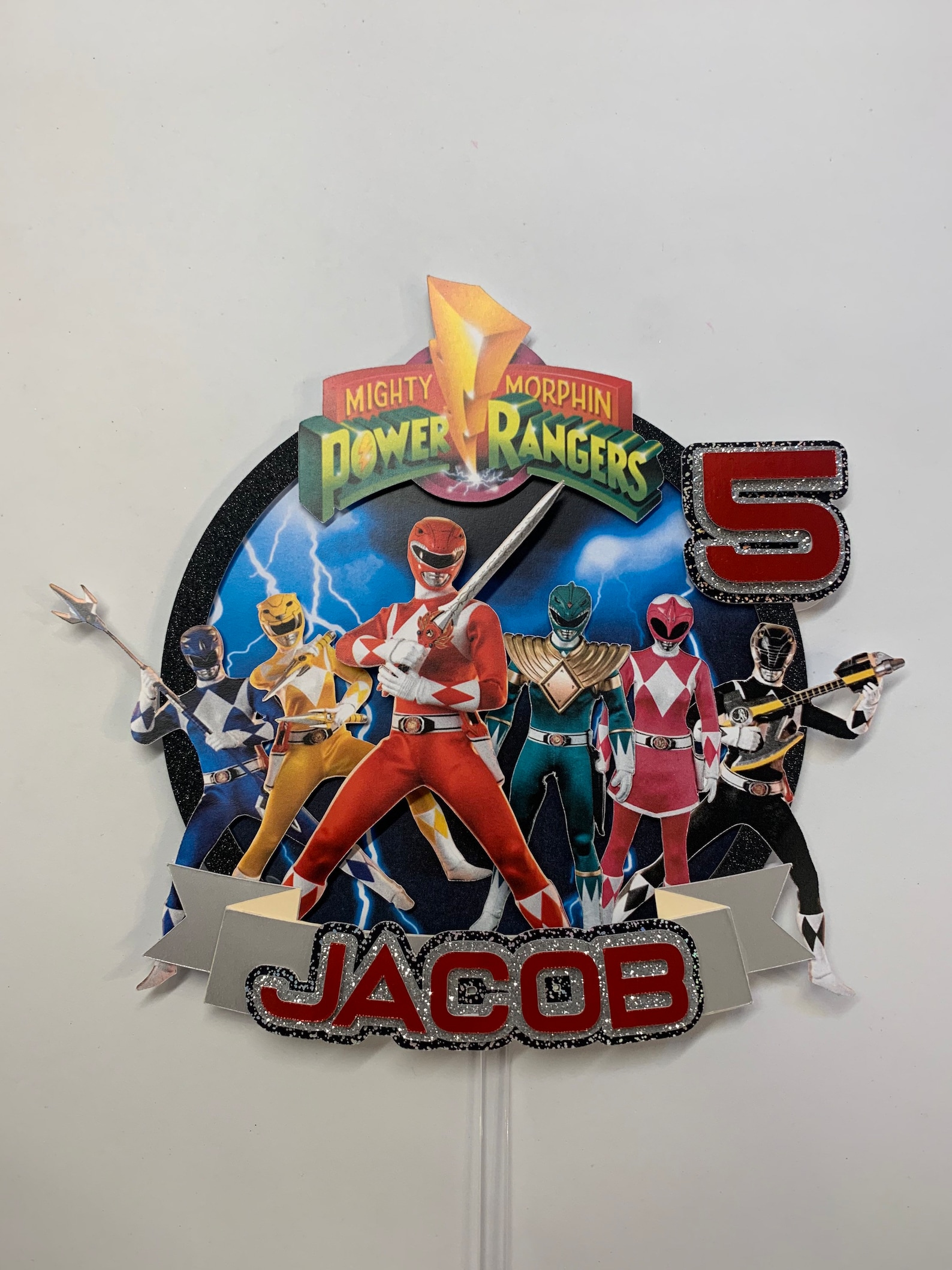 Power Rangers Cake Topper Personalise 3D Power Rangers - Etsy