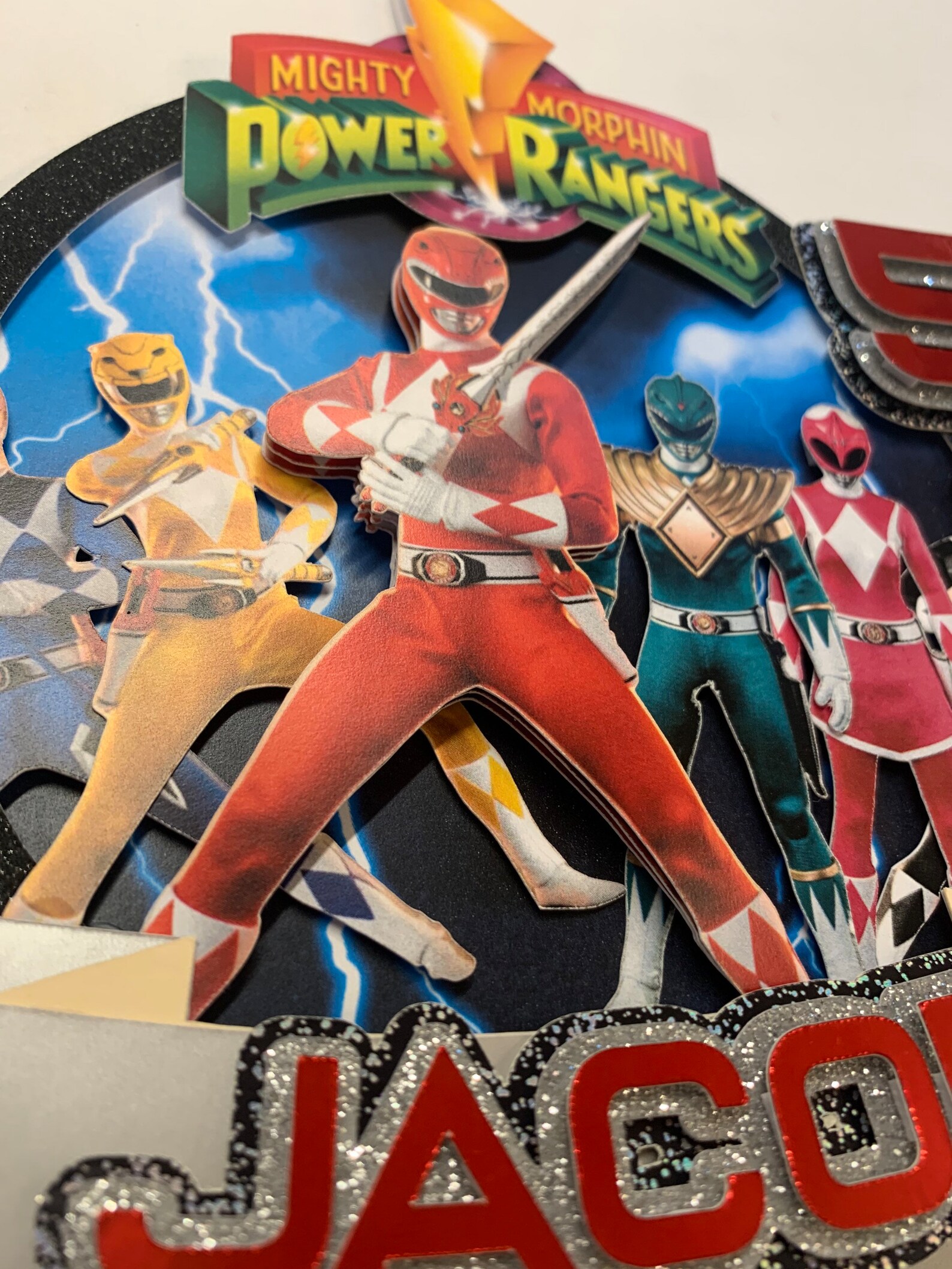 Power Rangers Cake Topper Personalise 3D Power Rangers - Etsy