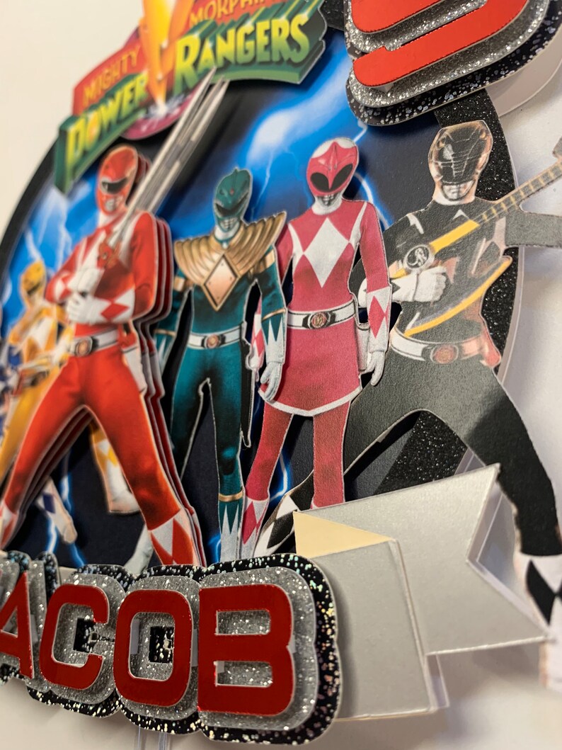Power Rangers Cake Topper Personalise 3D Power Rangers - Etsy