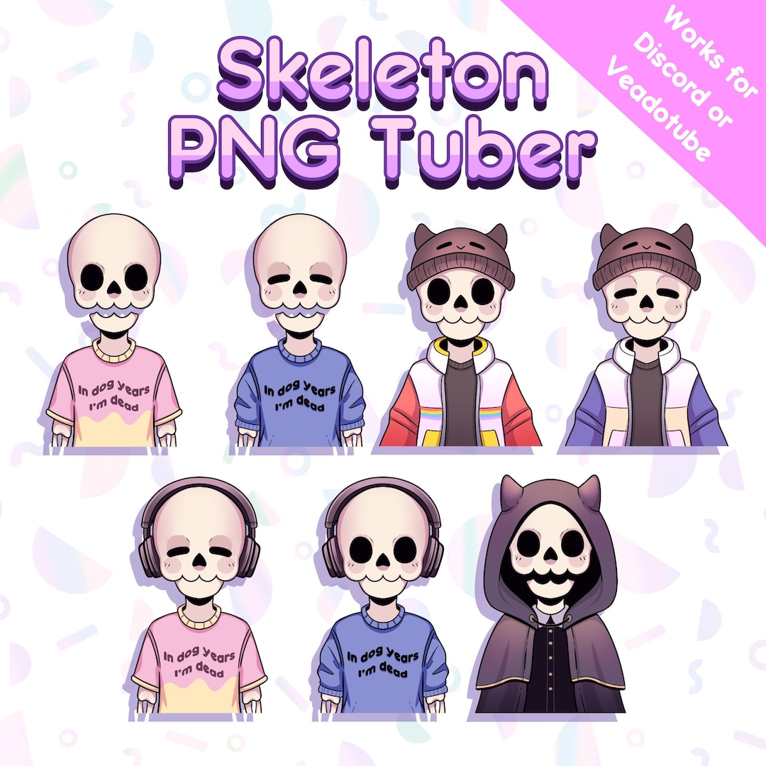 Skeleton PNG Tuber | Veadotube | Discord | Twitch - Etsy