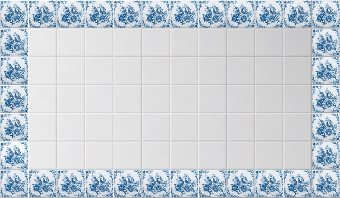 Vintage-style Custom Tiles Ceramic Mural Backsplash. Kitchen Stove ...