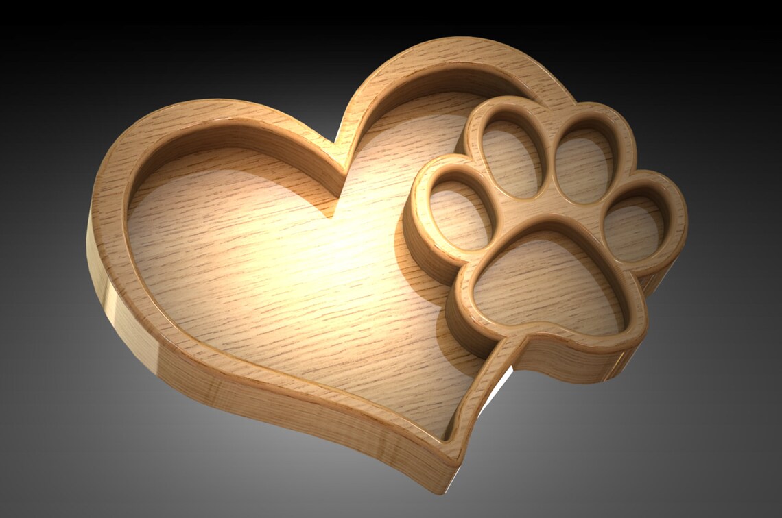 Puppy/dog Heart Tray Digital Download Files CNC or 3D - Etsy