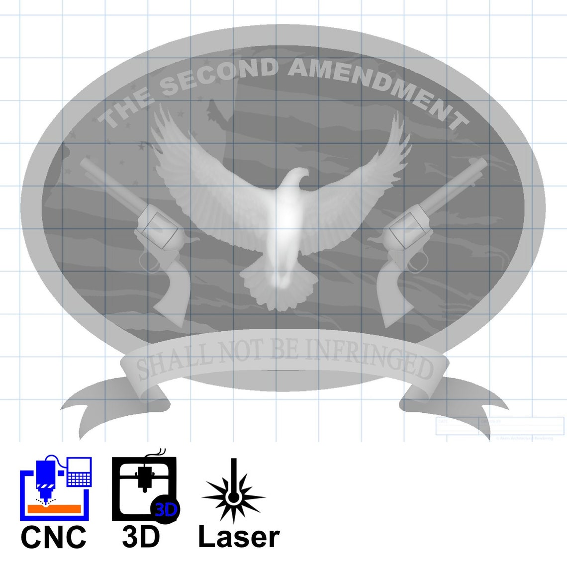 Second Amendment Eagle - Digital Download Files - CNC, 3D Printing ...