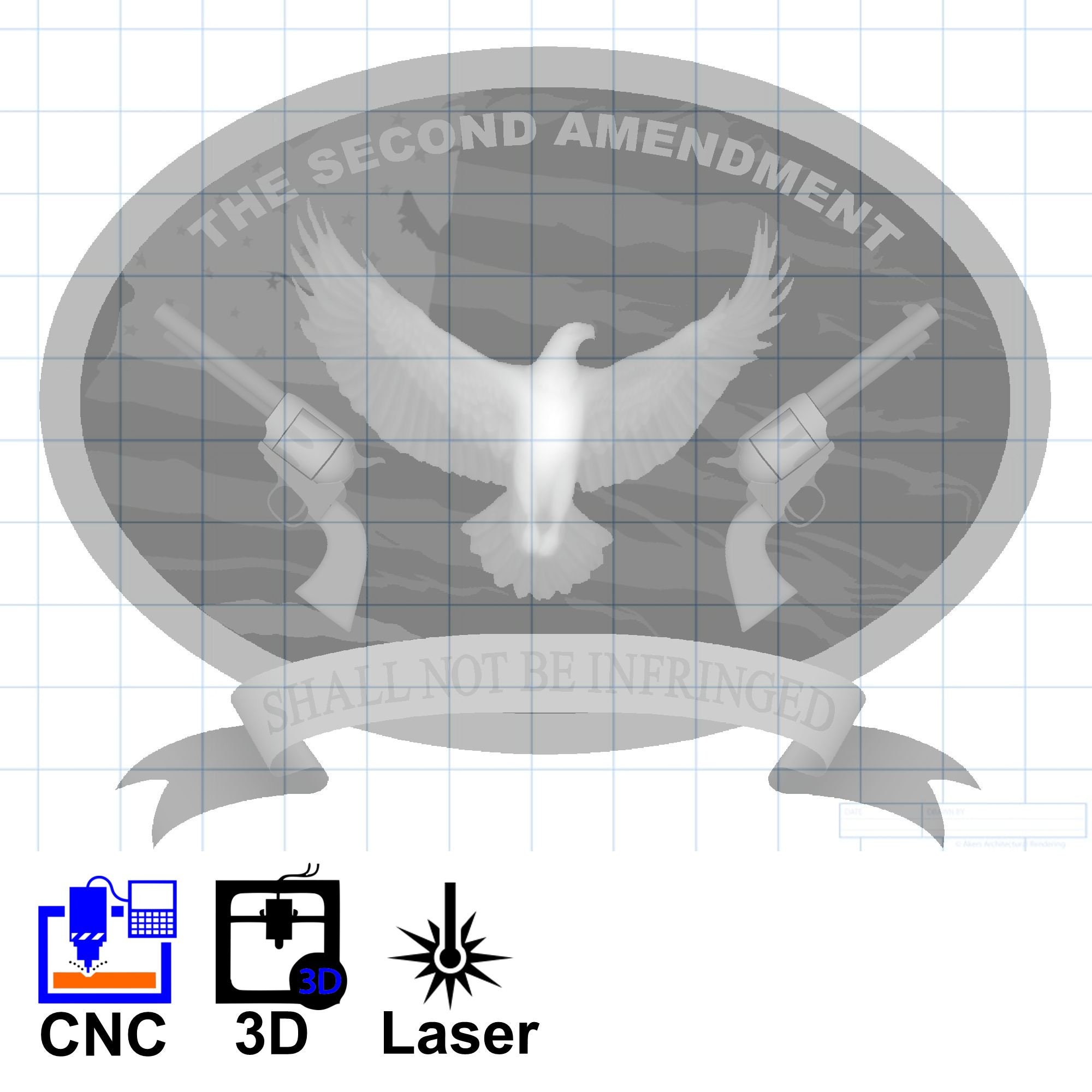 Second Amendment Eagle - Digital Download Files - CNC, 3D Printing ...