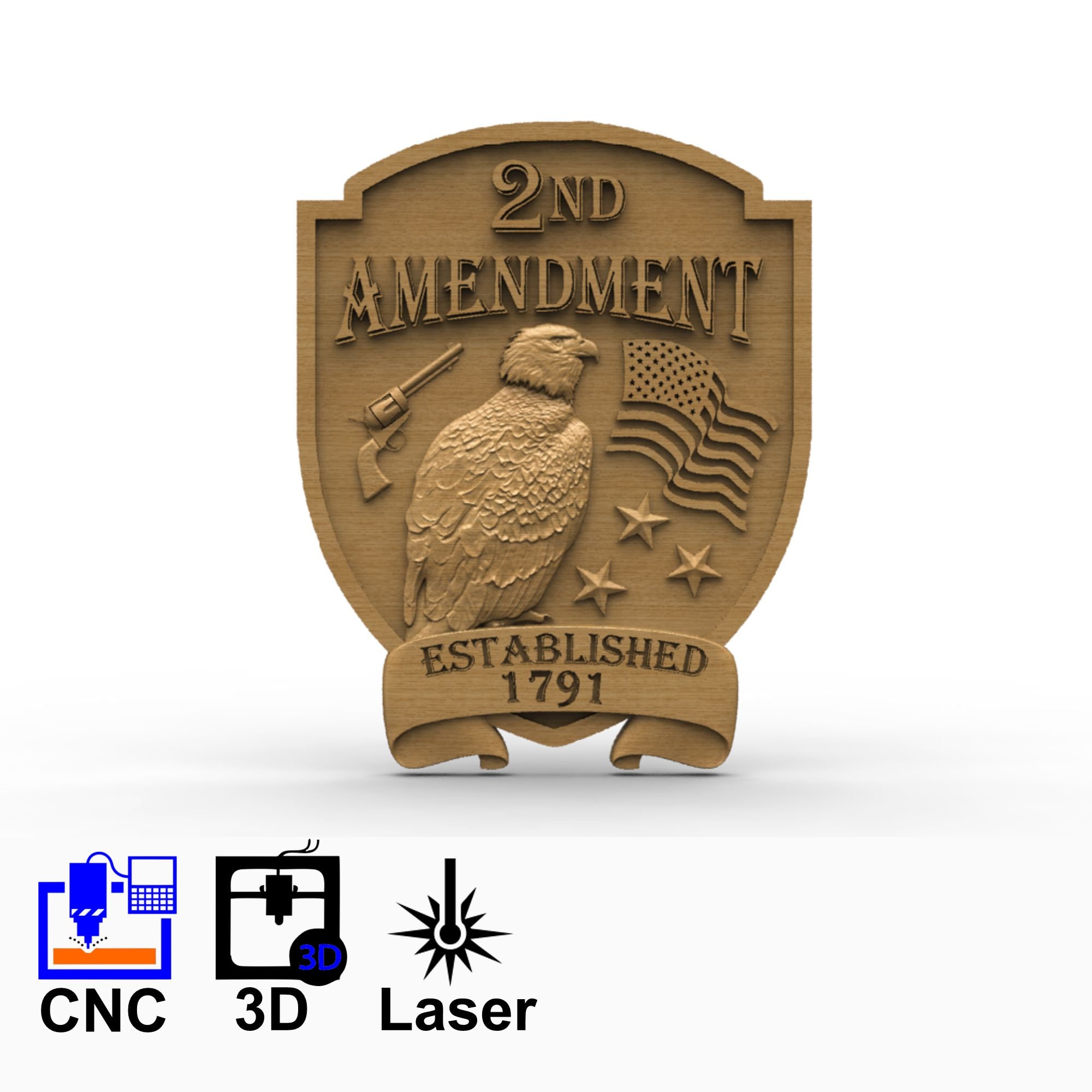 Second Amendment Shield Eagle and Flag - Digital Download Files - CNC ...
