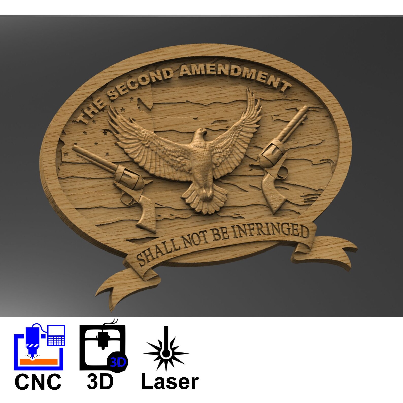 Second Amendment Eagle - Digital Download Files - CNC, 3D Printing ...