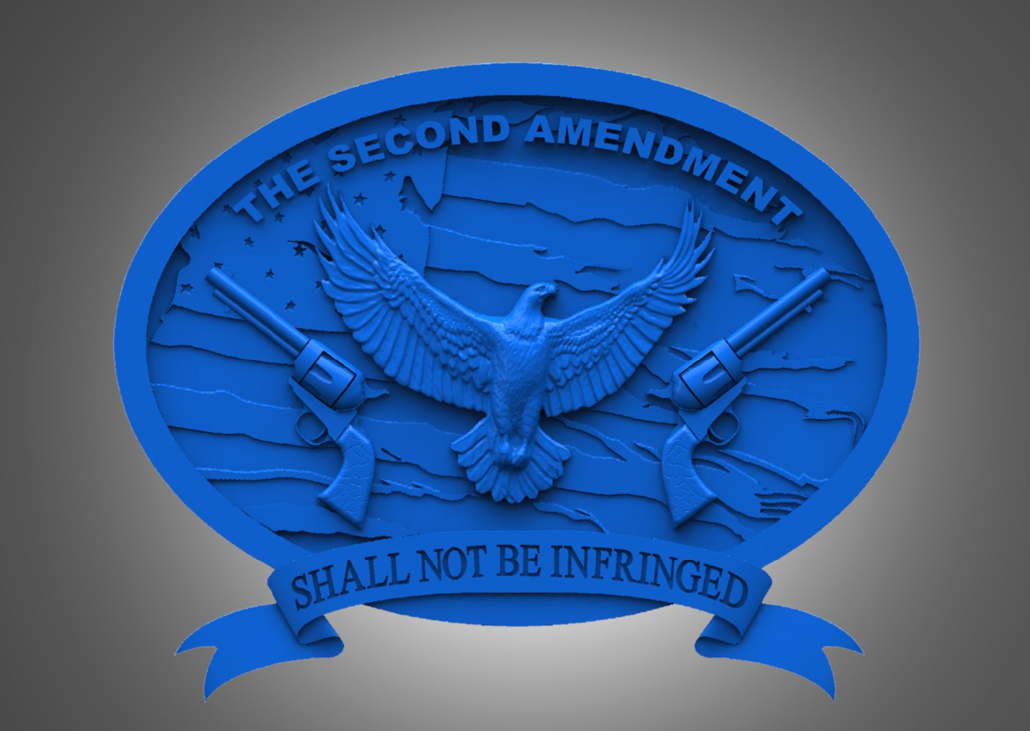 Second Amendment Eagle - Digital Download Files - CNC, 3D Printing, Laser Engraving - 3D STL ...