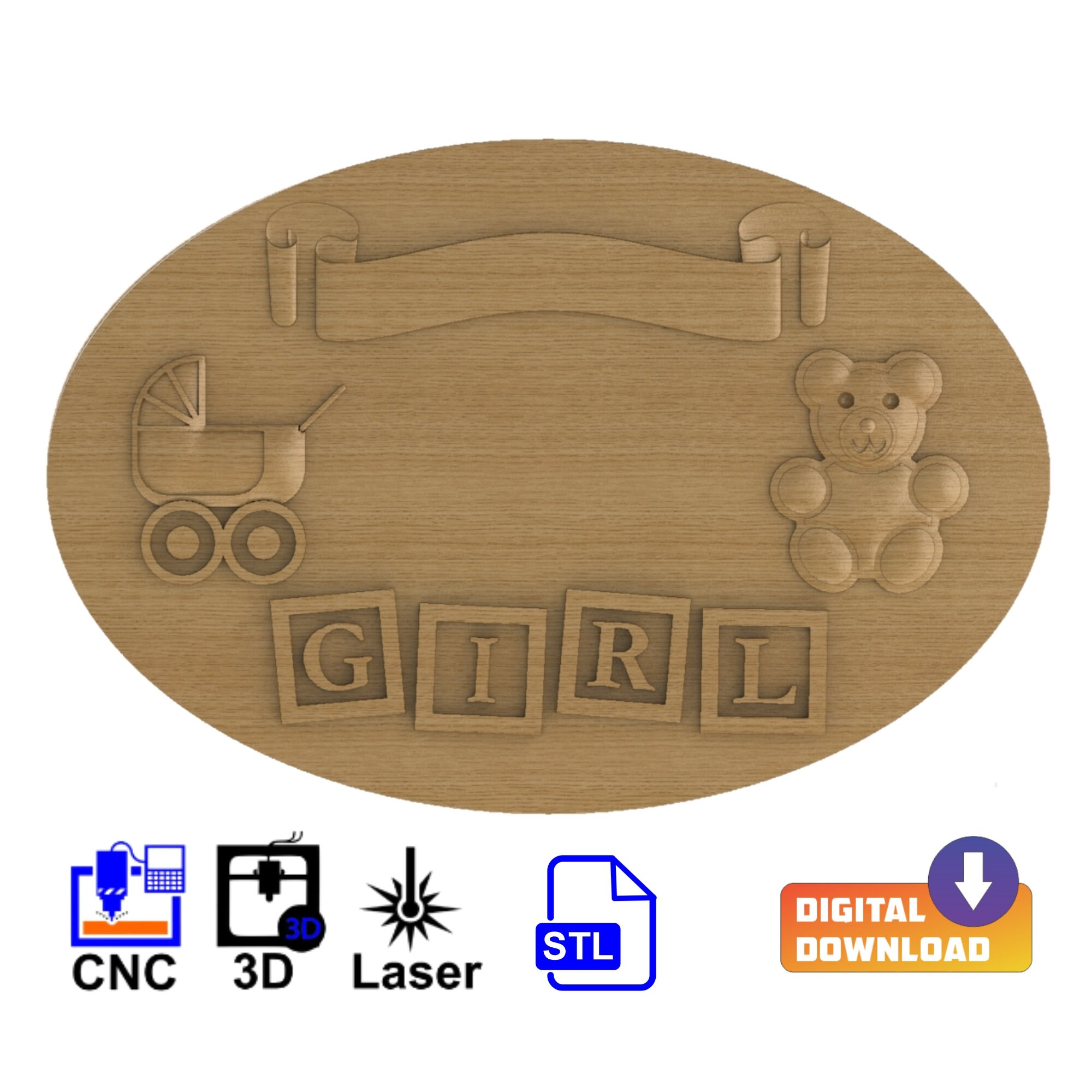 Baby Plaque, Baby Announcement, CNC Sign - Digital Download Files - CNC ...