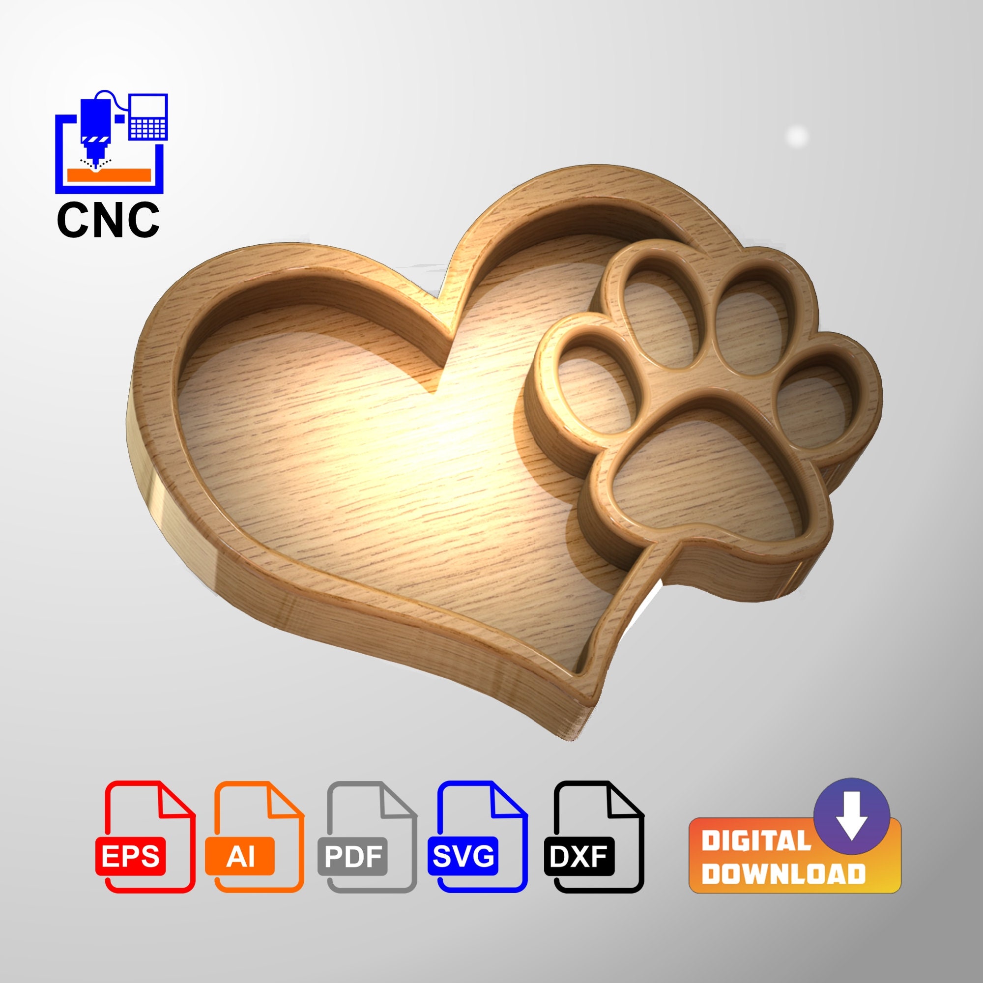Assorted Heart Trays - Digital Download Files - CNC or 3D Printing 3D ...
